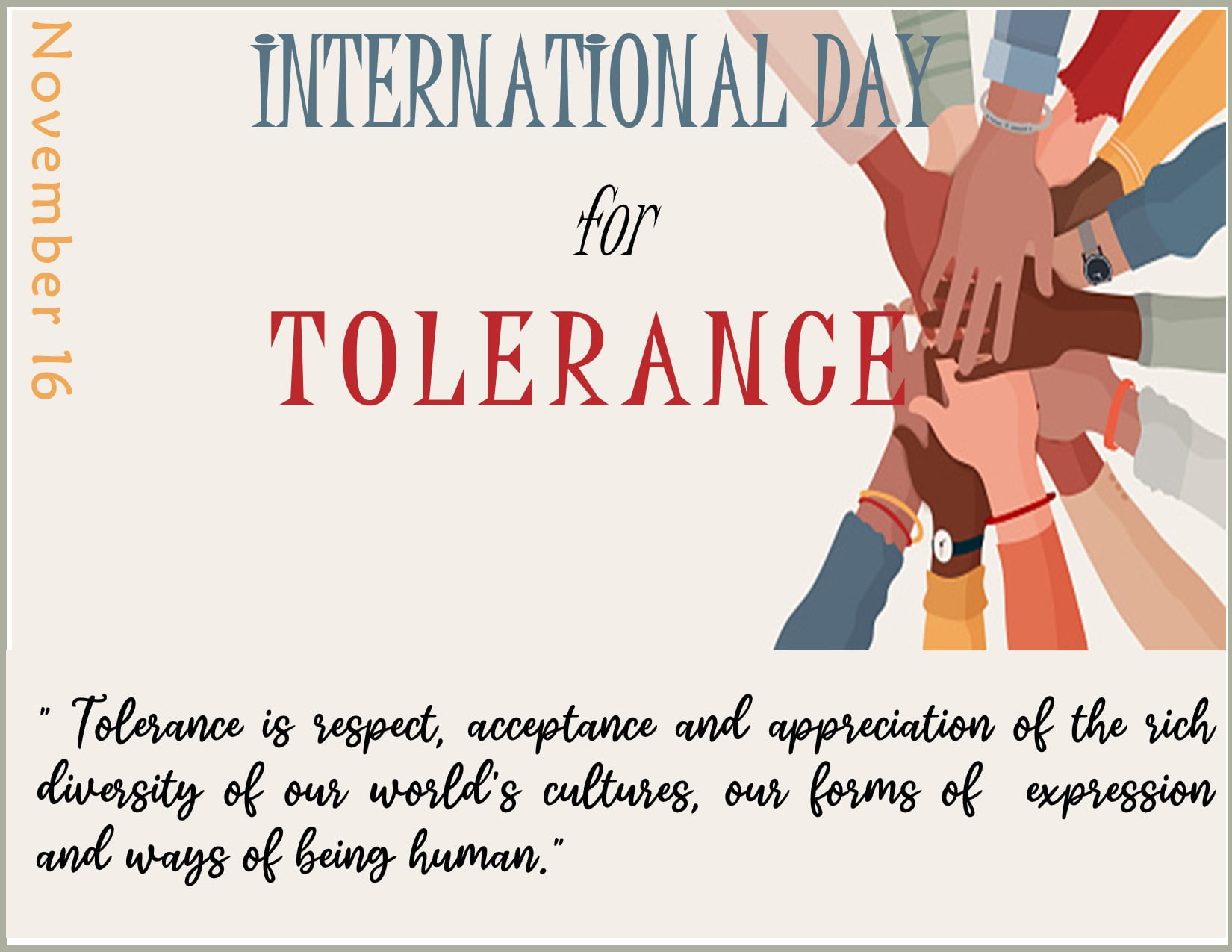 Unesco International day for Tolerance | Ministry of Education ...